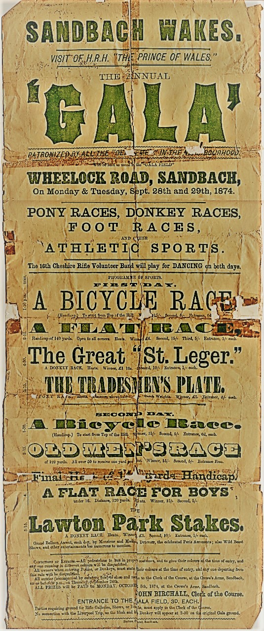 Sandbach Wakes September 1874 – Sandbach History Society